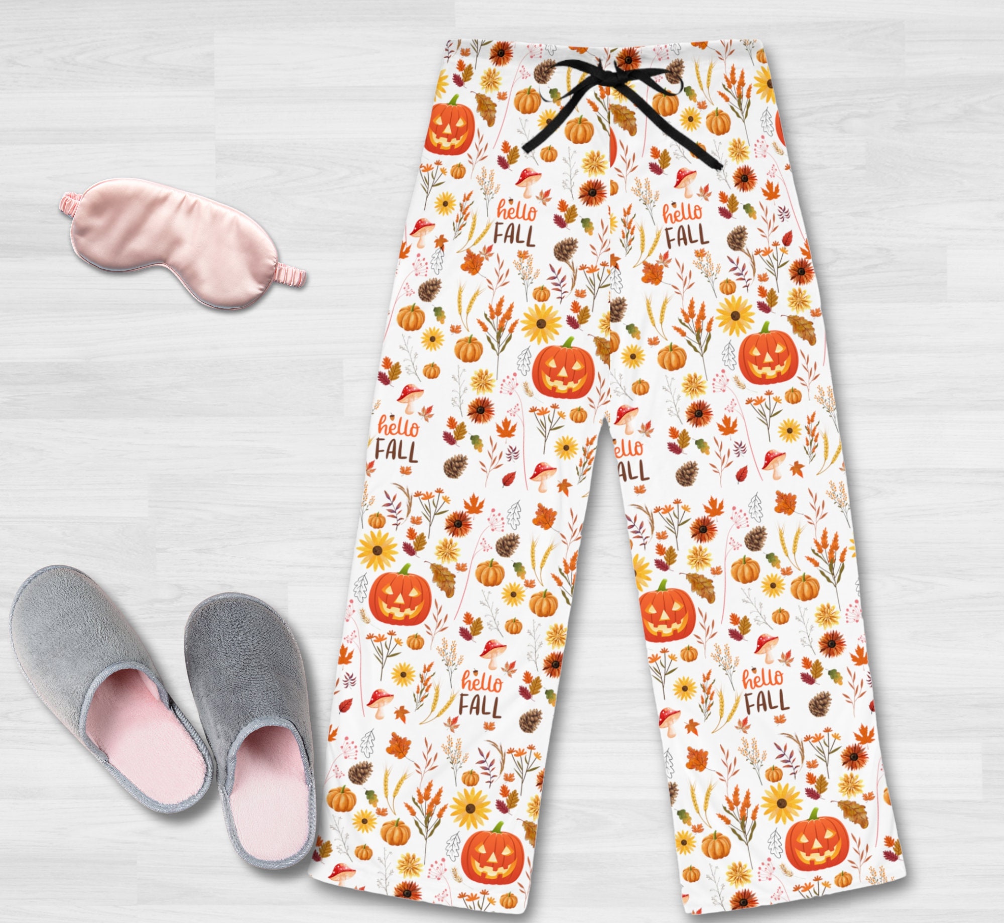 Fall Pumpkin Pajama Pants for Halloween Women's Pajama Pants Halloween ...
