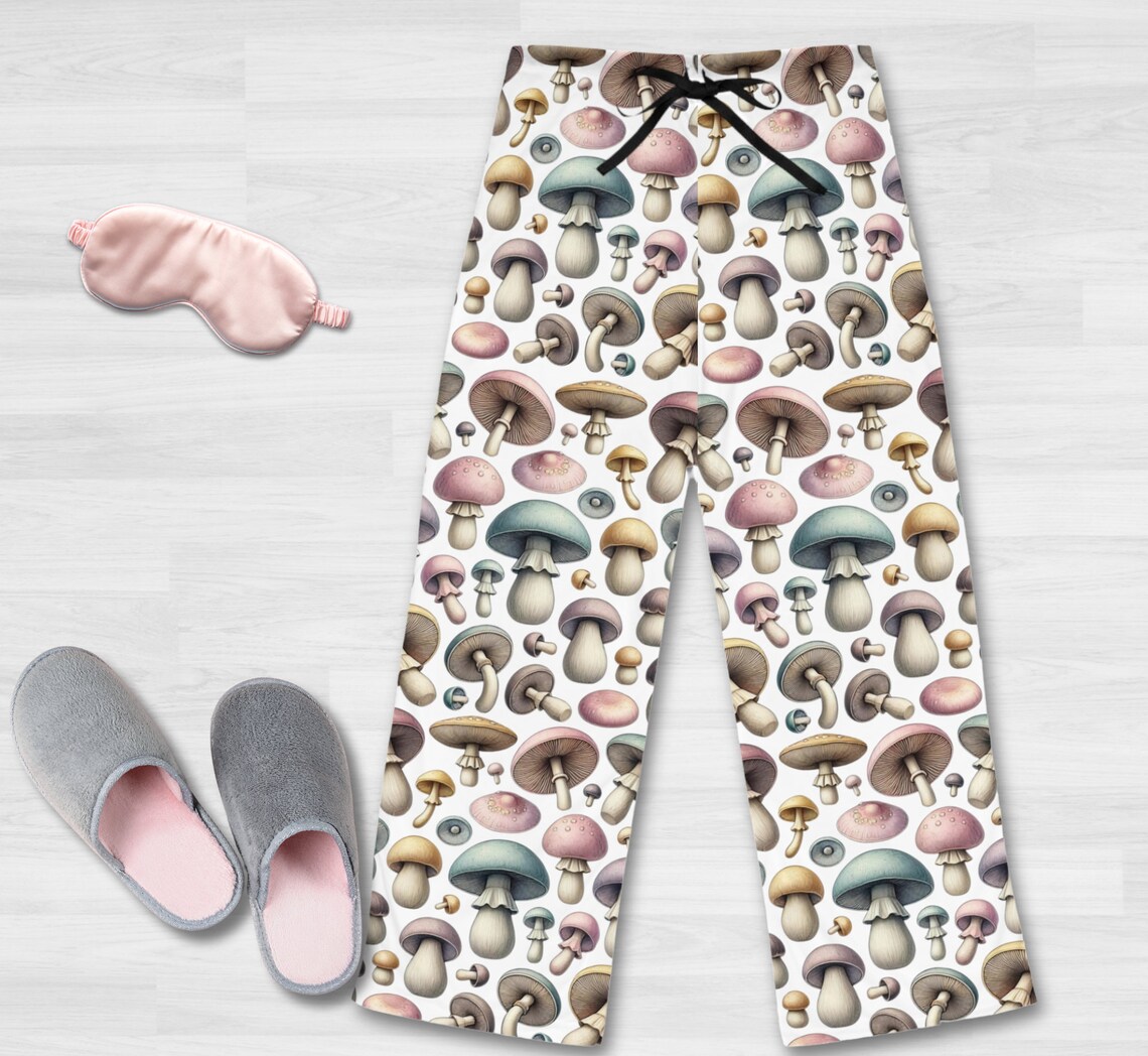 Mushrooms Pajama Pants Women's Birthday Gift for Her, Mushroom Clothing ...