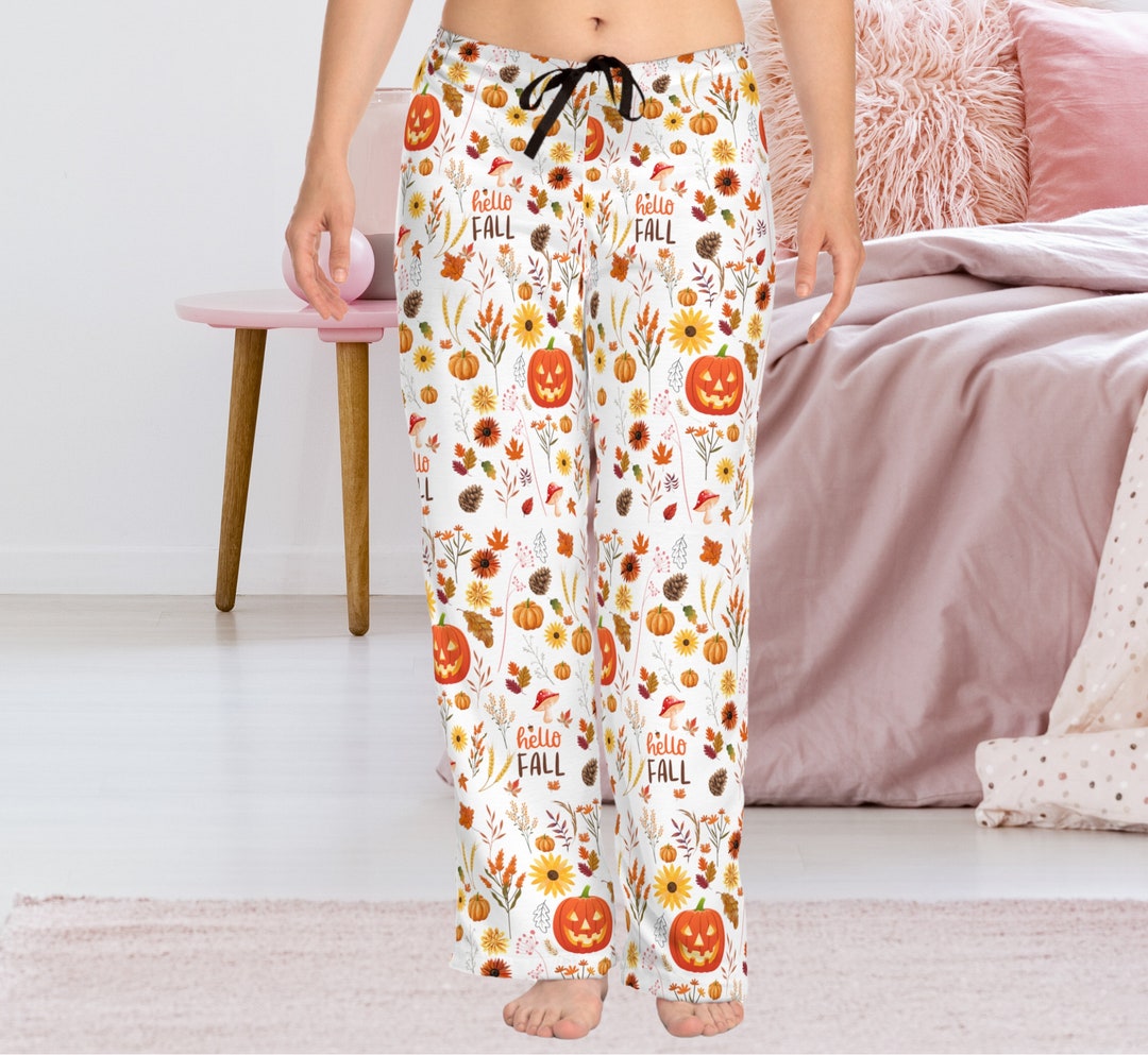 Fall Pumpkin Pajama Pants for Halloween Women's Pajama Pants Halloween ...