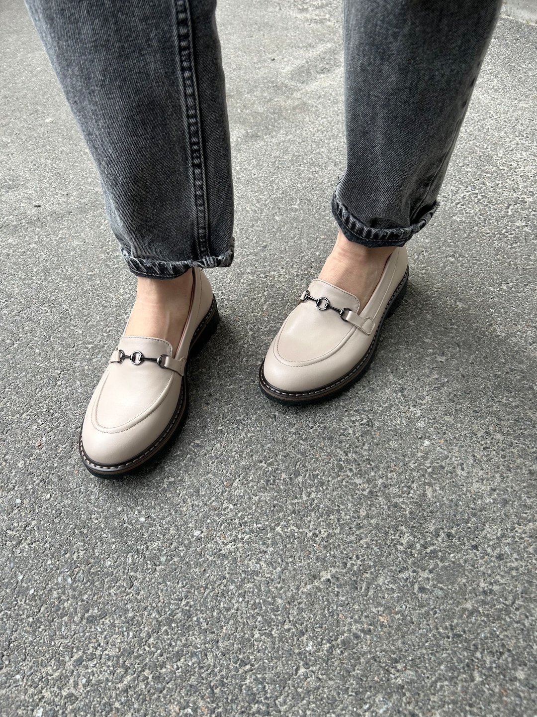 Women Creamy Beige Penny Loafers Tan Loafer Shoes - Etsy Australia