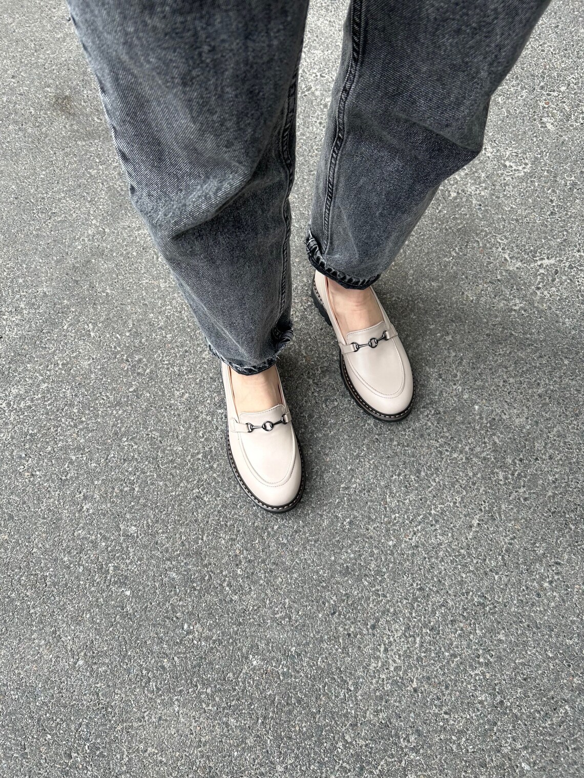 Women Creamy Beige Penny Loafers, Tan Loafer Shoes - Etsy