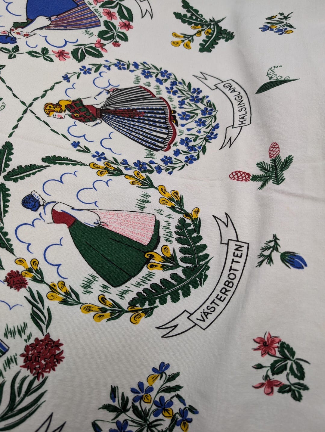 Vintage Folk Art Scandinavian Tablecloth - Etsy