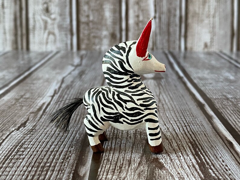 Zapotec Alebrije Zebra Miniature Wood Sculpture From Oaxaca - Etsy