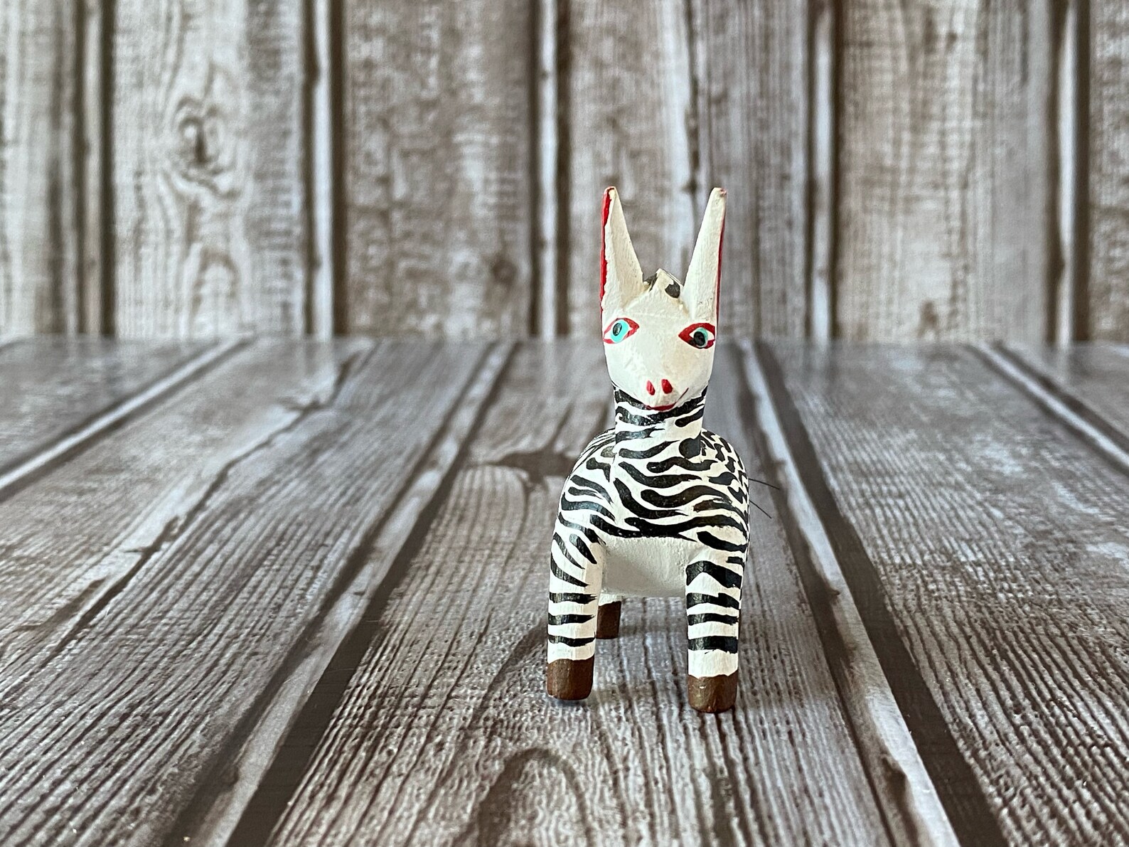 Zapotec Alebrije Zebra - Miniature Wood Sculpture From Oaxaca - Hand ...