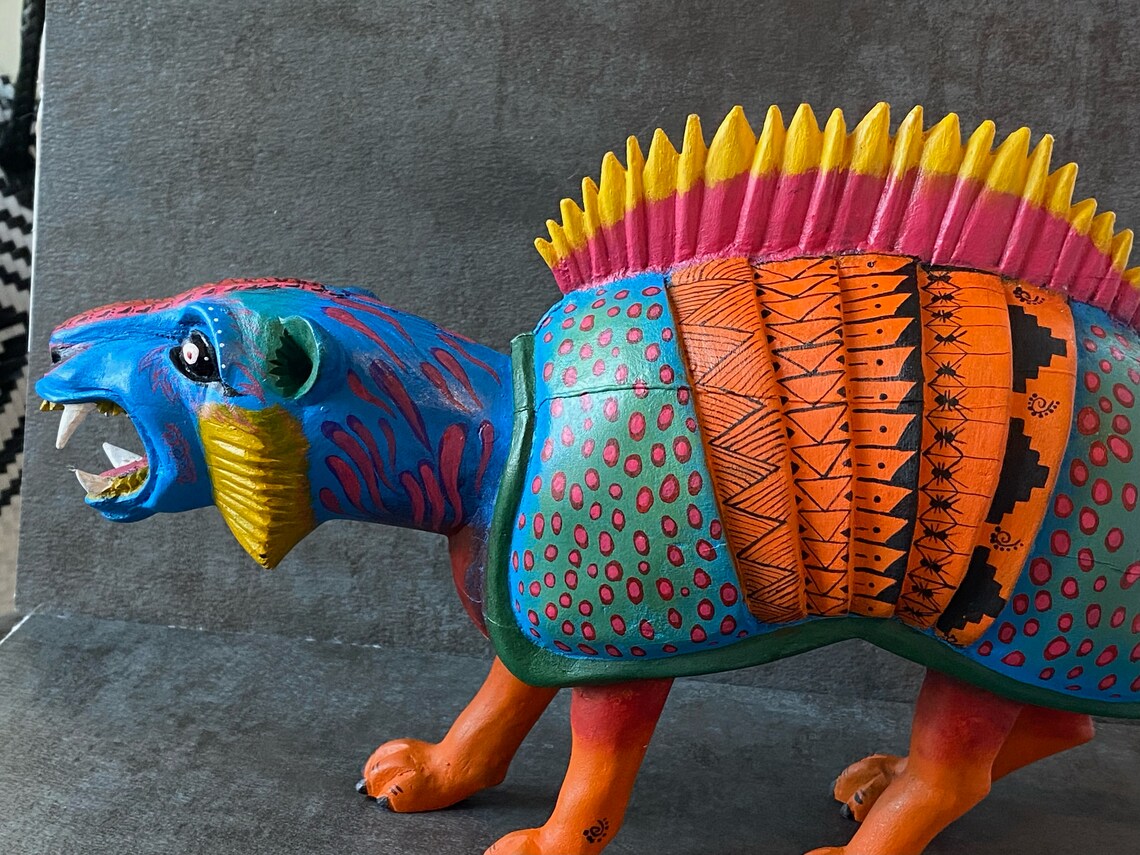 Alebrije Creature Tiger Armadillo Fish Hybrid Indigenous | Etsy