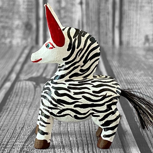 Zapotec Alebrije Zebra Miniature Wood Sculpture From Oaxaca - Etsy