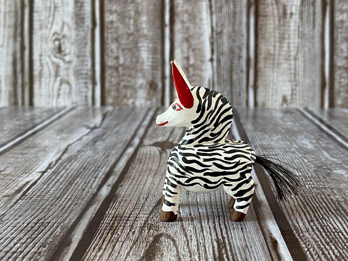 Zapotec Alebrije Zebra Miniature Wood Sculpture From Oaxaca - Etsy