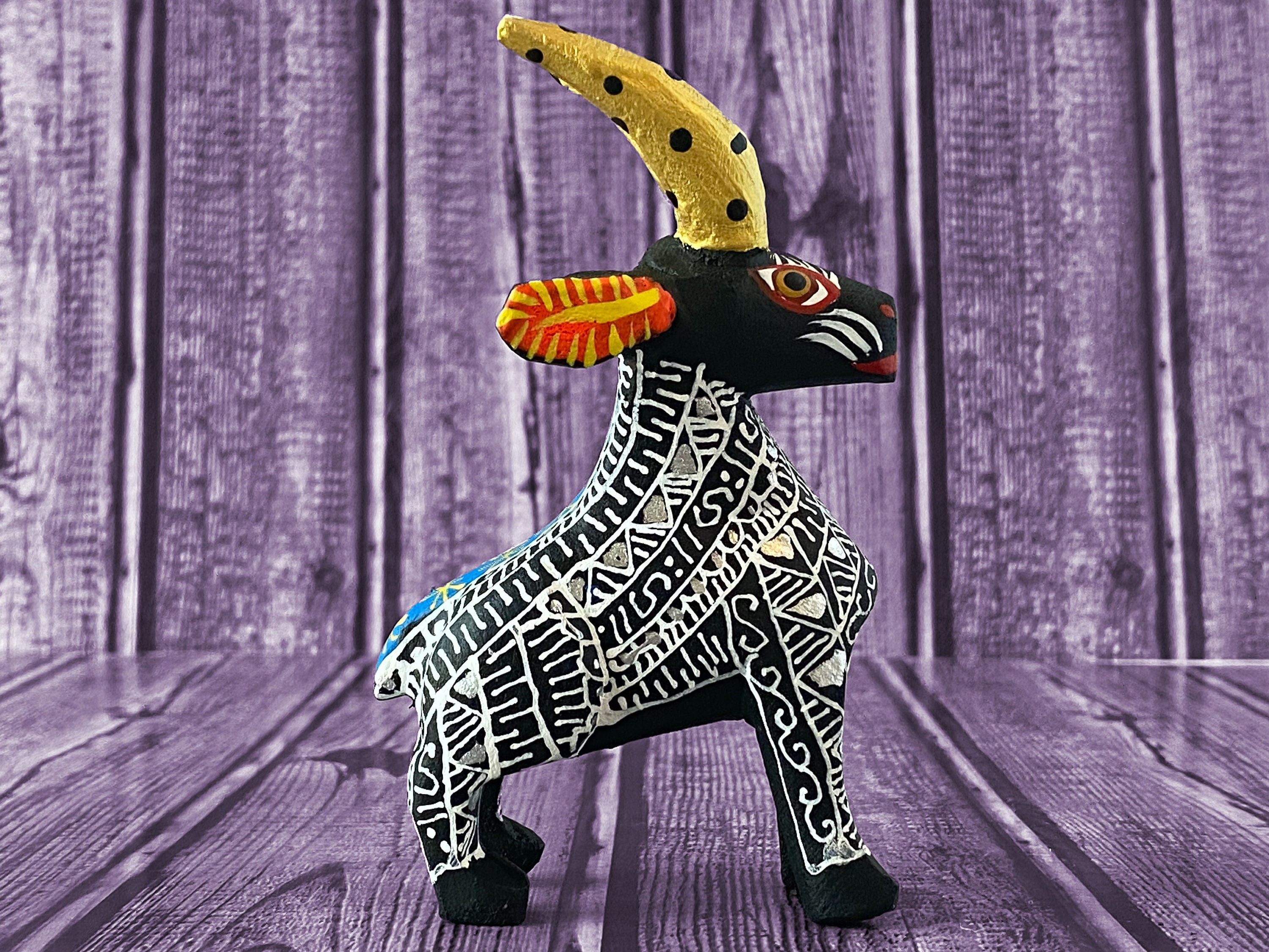 Art & Collectibles Art Objects Cabra Intricate Handpainted Indigenous ...