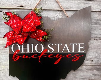 Ohio State Door Hanger, Ohio State Buckeyes, Ohio State Wreath, the ...