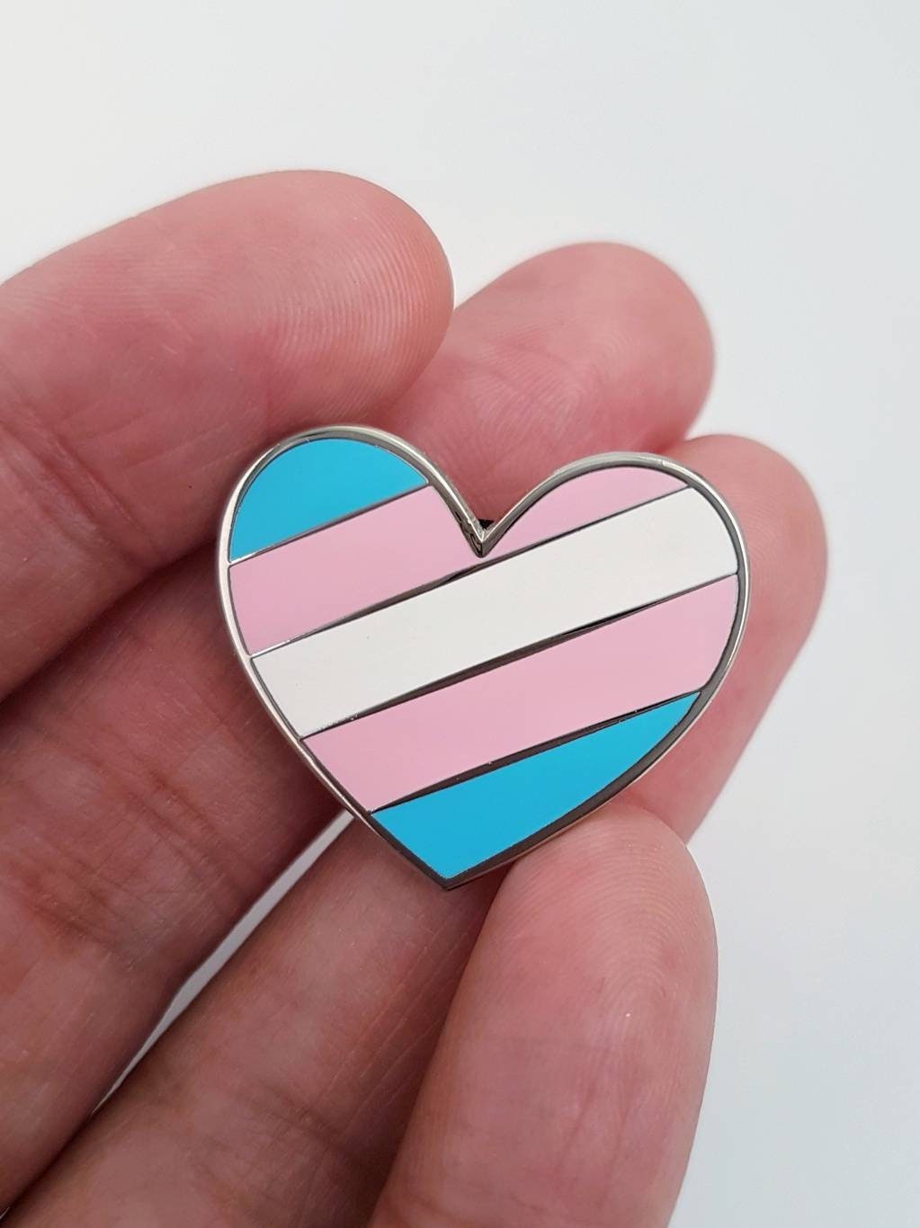 Trans Pride Pin Queer Enamel Pin Trans Heart Pin - Etsy