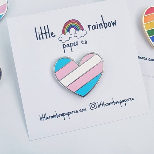 Trans Pride Pin Queer Enamel Pin Trans Heart Pin - Etsy