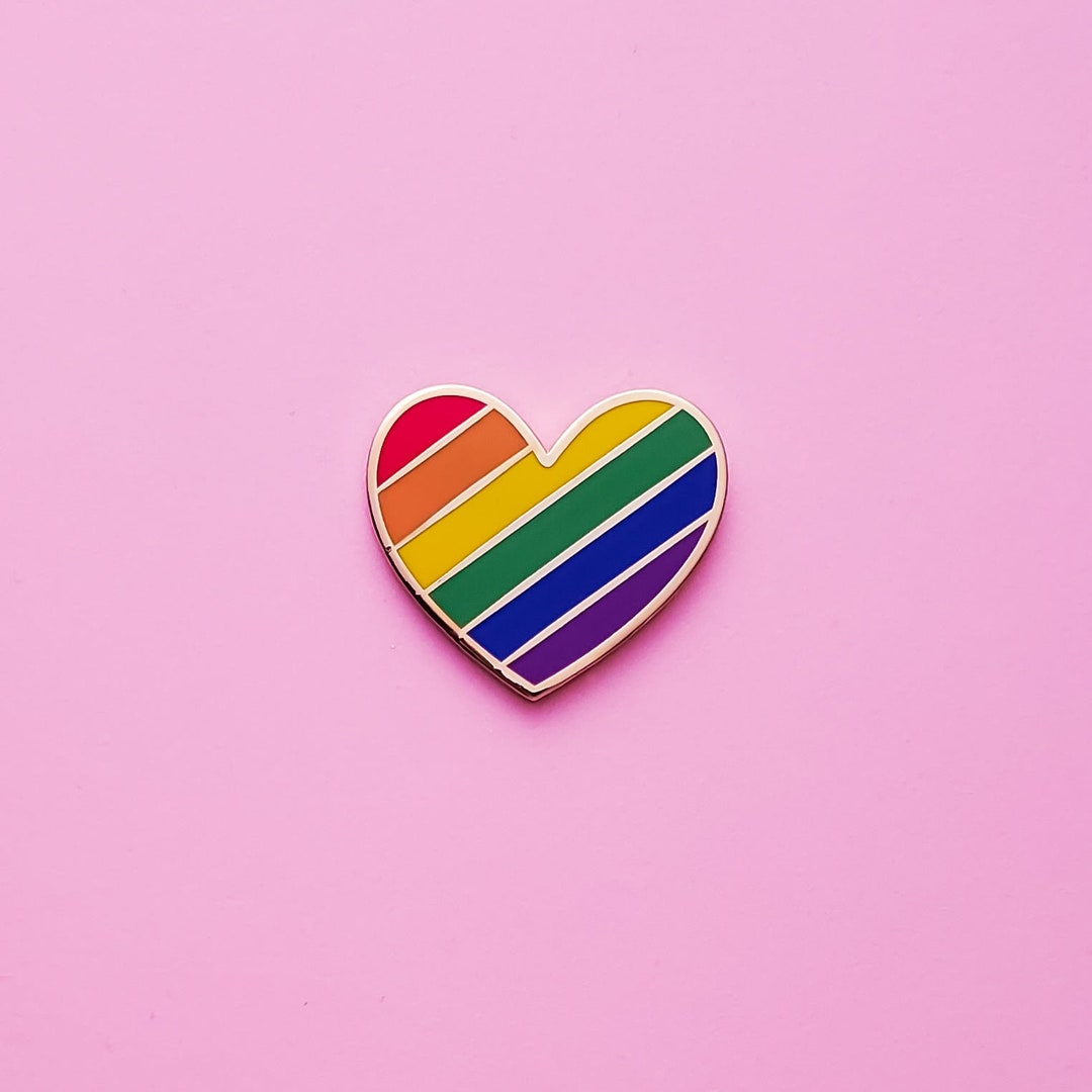 LGBTQ Pin, Pride Pin, Queer Enamel Pin Rainbow Heart Pin - Etsy Canada