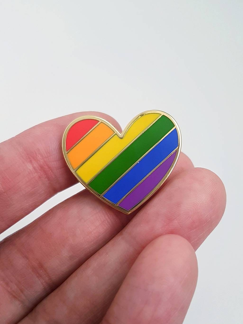 LGBTQ Pin Pride Pin Queer Enamel Pin Rainbow Heart Pin - Etsy