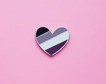 Asexual Pride Pin, Ace Lapel Pin, Asexual Flag Pin, Heart Enamel Pin ...
