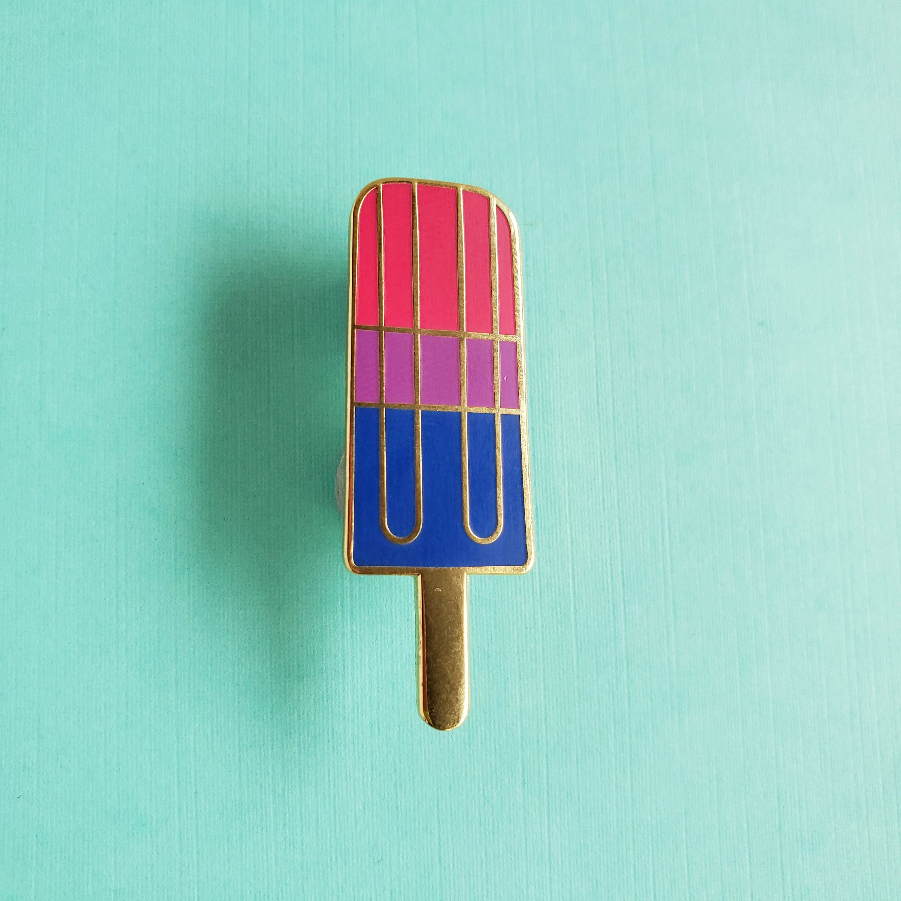 Bi Pride Popsicle Pin This Cute Lgbtq Pin Features Bisexual - Etsy