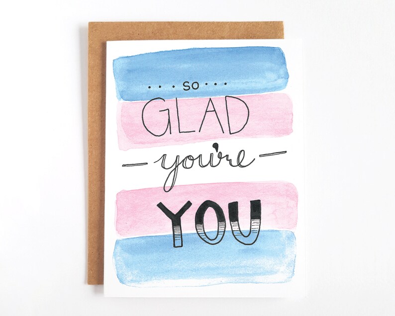 Cute Transgender Love Cards Trans Pride Cards so Glad - Etsy Canada