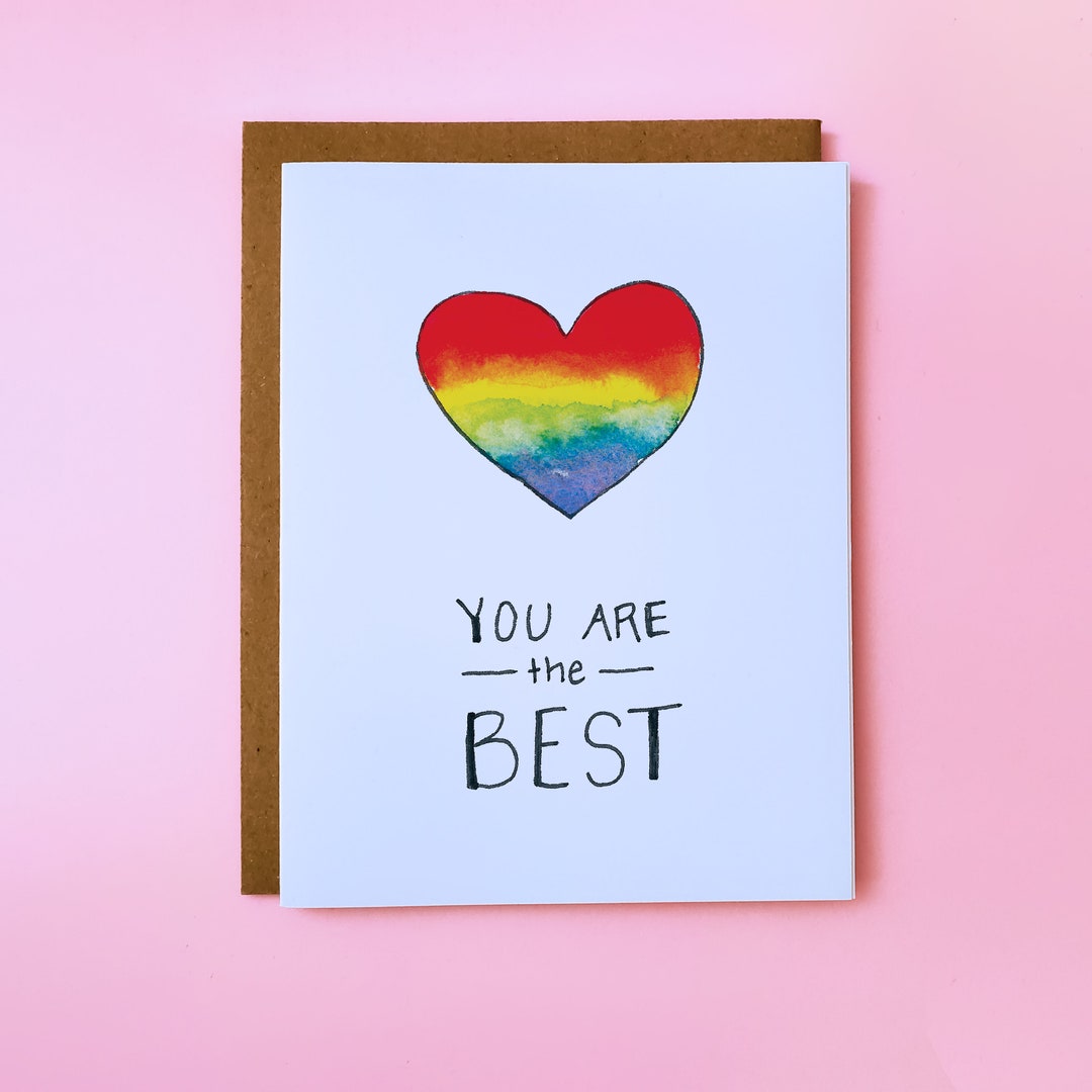 Cute LGBT Cards, Rainbow Pride Cards - You Are the Best Card - Etsy