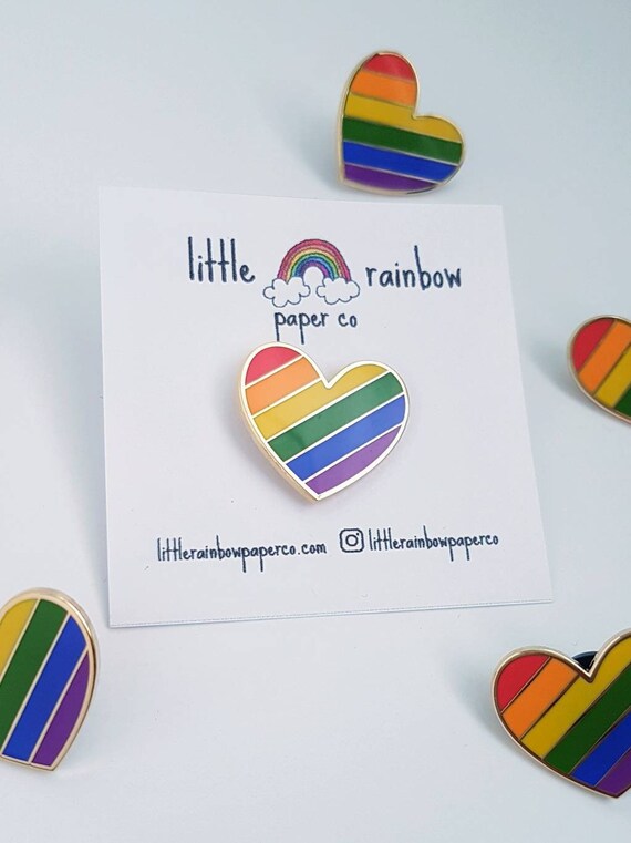 LGBTQ Pin Pride Pin Queer Enamel Pin Rainbow Heart Pin - Etsy Canada