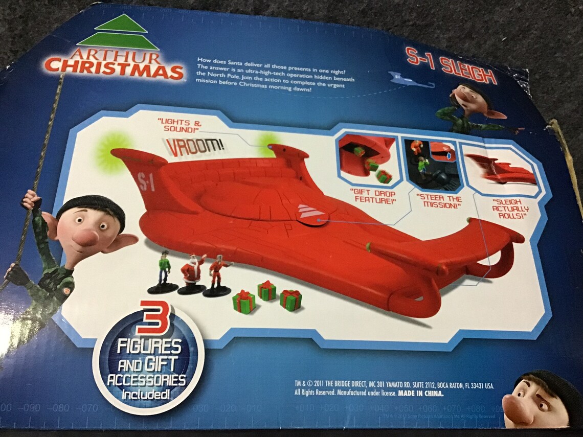 Arthur Christmas Vehicle S1 Sleigh w/ Figures & Gift | Etsy