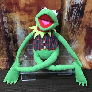 Vintage 24 Eden Macys Kermit the Frog Plaid Vest & Bow Tie Muppet Plush ...