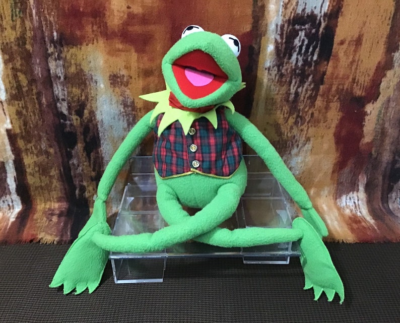 Vintage 24 Eden Macys Kermit the Frog Plaid Vest & Bow Tie Muppet Plush ...