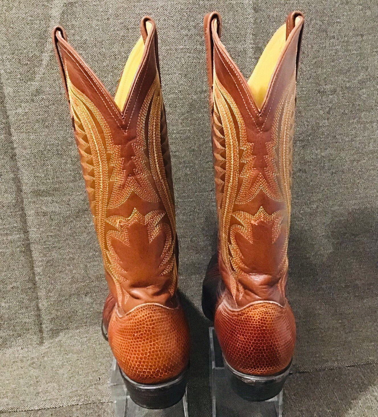 Ferrini Ps Genuine Leather Lizard Skin Brown Boots Cowboy - Etsy