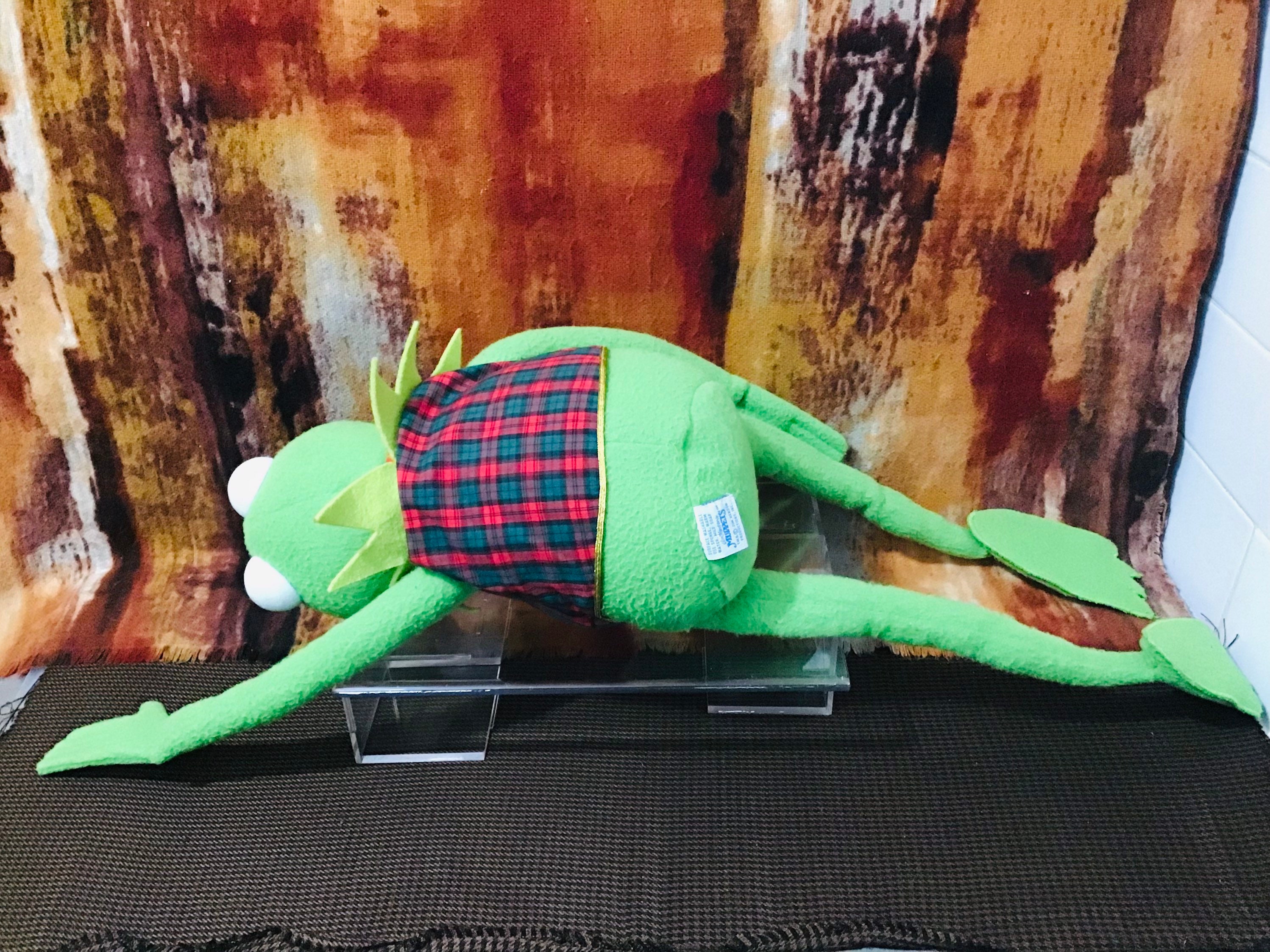 Vintage 24 Eden Macys Kermit the Frog Plaid Vest & Bow Tie Muppet Plush ...