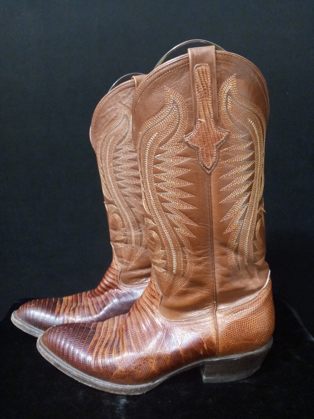 Ferrini P’s Genuine Leather Lizard Skin Brown Boots Cowboy Men’s Size ...