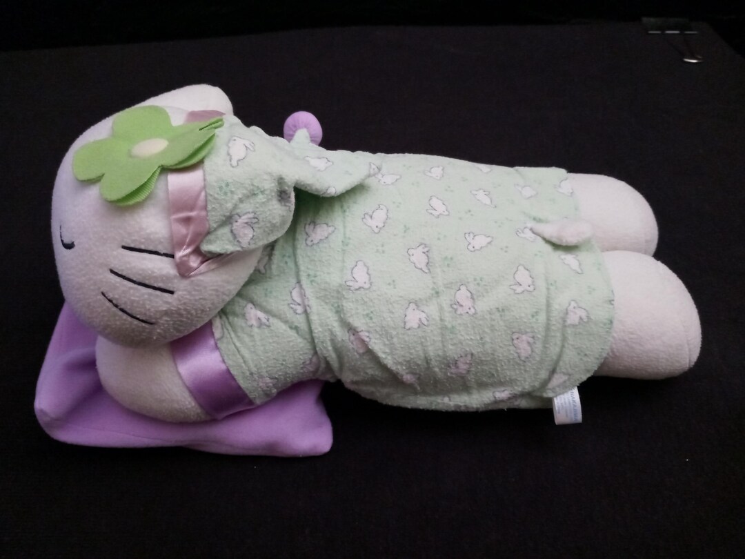 Vintage Nakajima Sanrio 13" Hello Kitty Sleeping Bunny PJ Nightcap ...