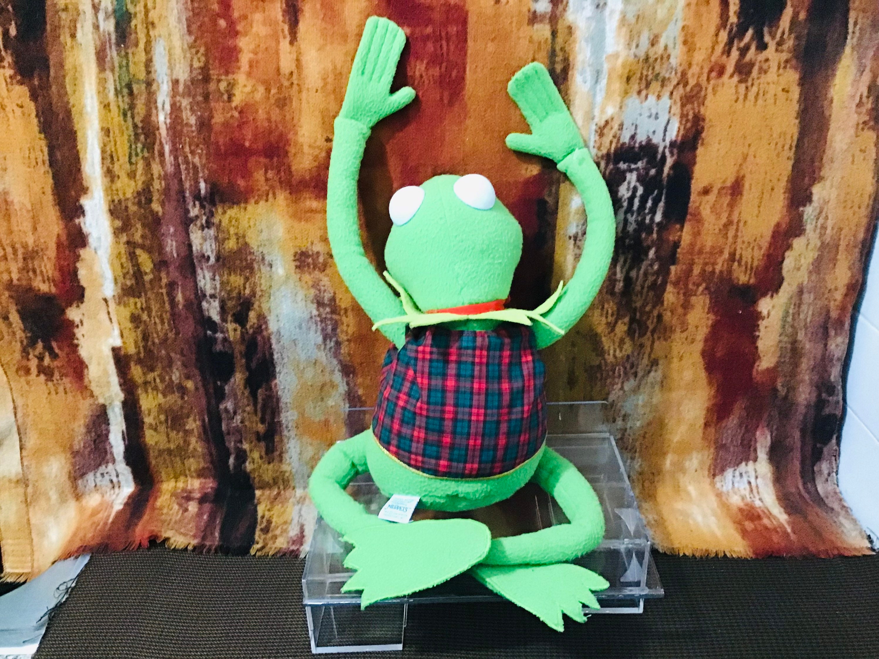 Vintage 24 Eden Macys Kermit the Frog Plaid Vest & Bow Tie Muppet Plush ...