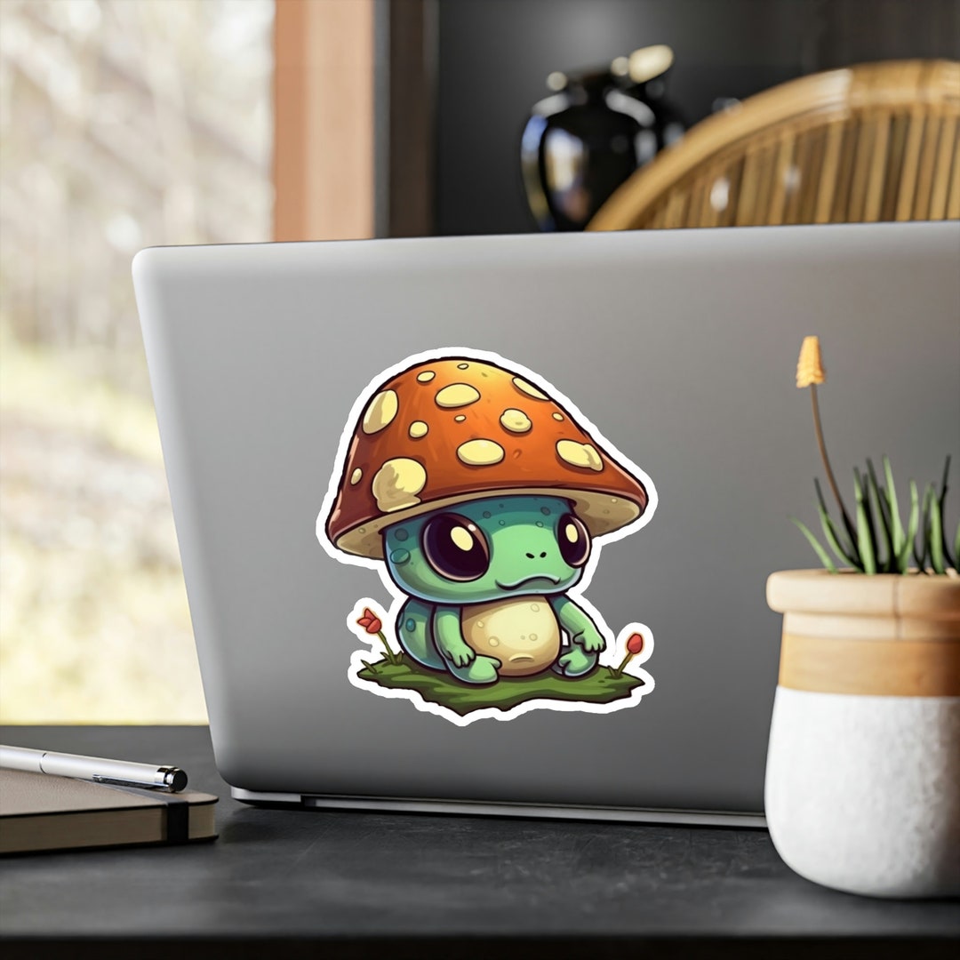 Cute Baby Mushroom Frog Sticker for Water Bottle or Laptop - Etsy