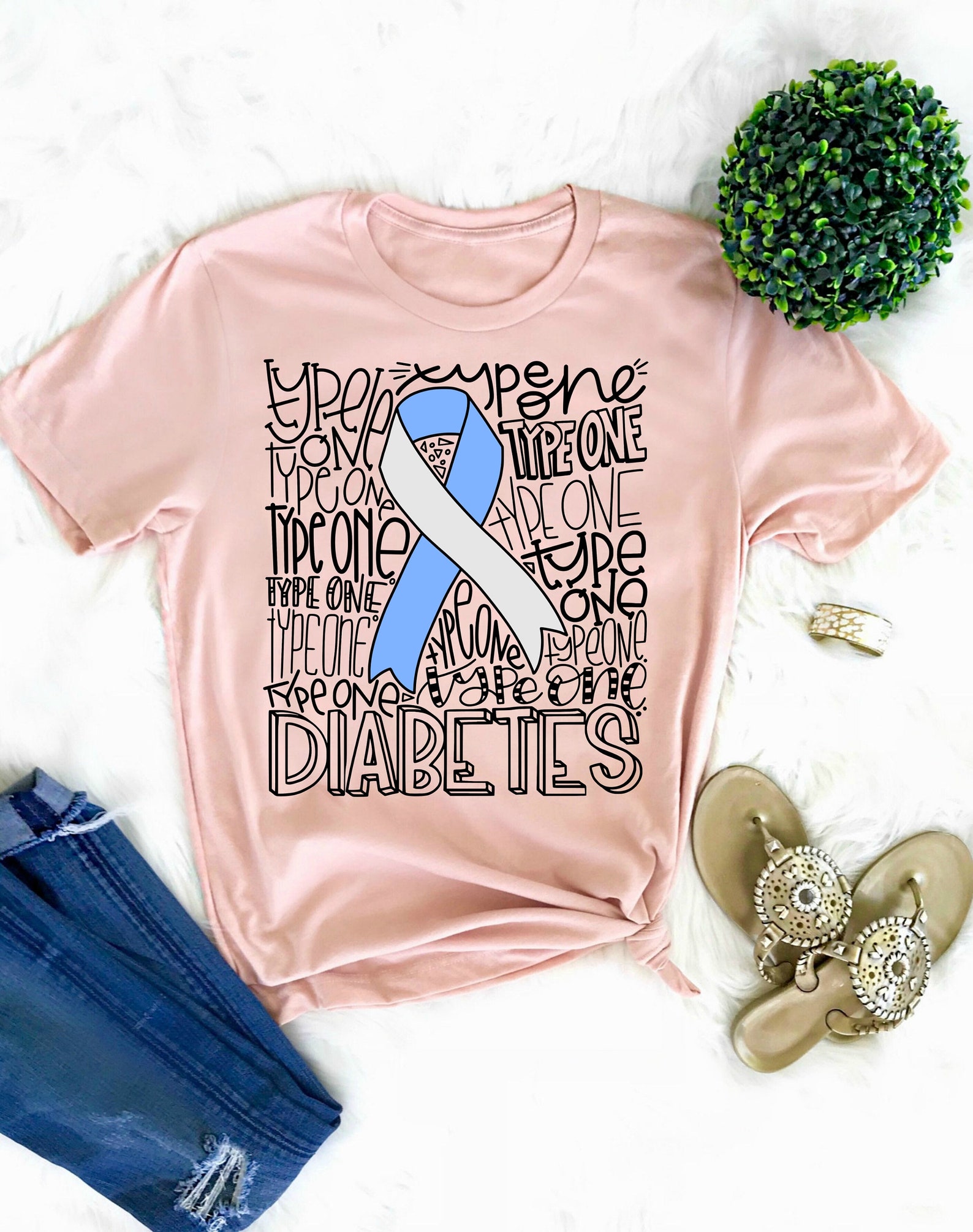 Diabetes Shirt & Diabetes Awareness Shirt for Women - Type 1 Diabetes ...