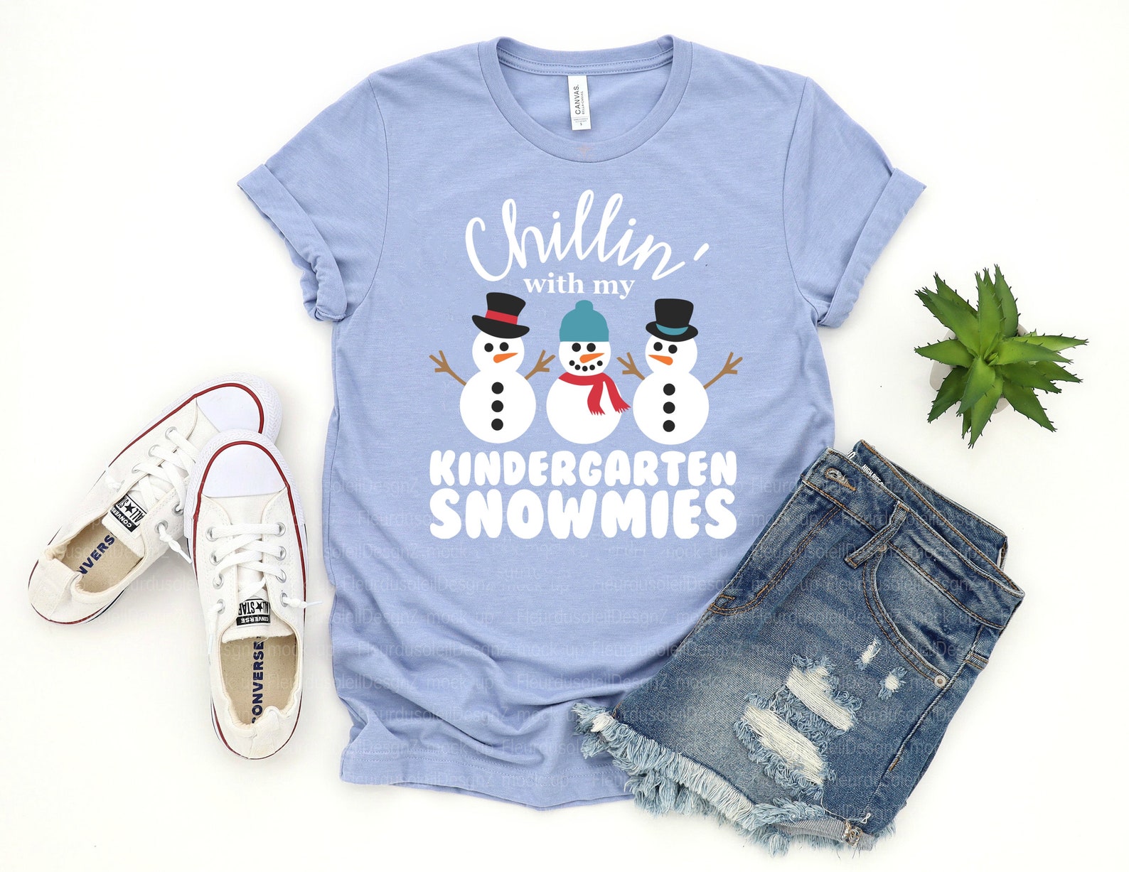 Christmas Shirt For Kindergarten Teachers Chillin With My | Etsy