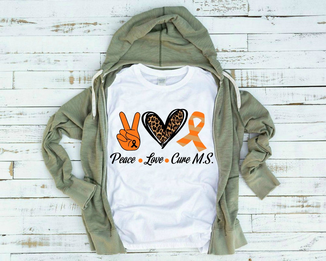 MS Shirts for Women - Multiple Sclerosis Shirt & MS Support Shirt - Peace Love Cure MS Shirt ...
