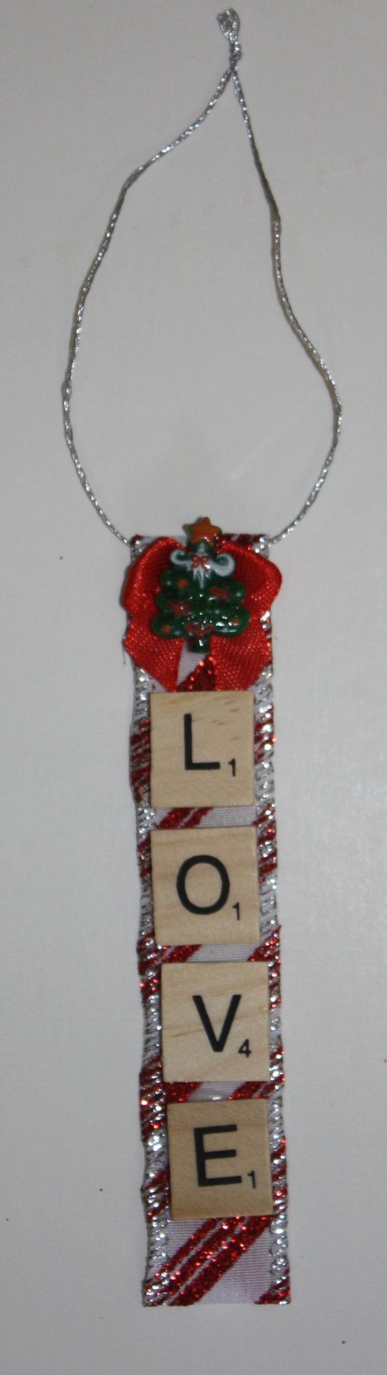 Christmas Ornament With Tile Letters Red and White--you Choose From ...