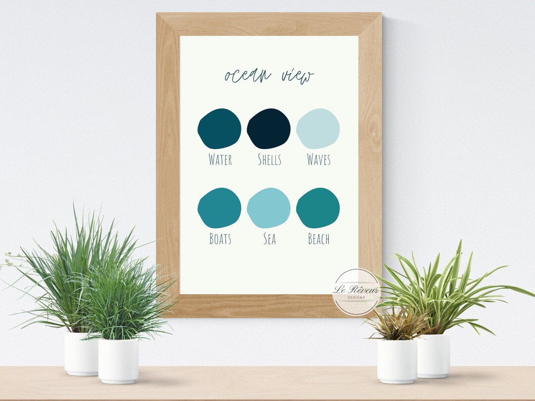 Color Palette | Ocean View | Downloadable Digital Wall Art - Etsy