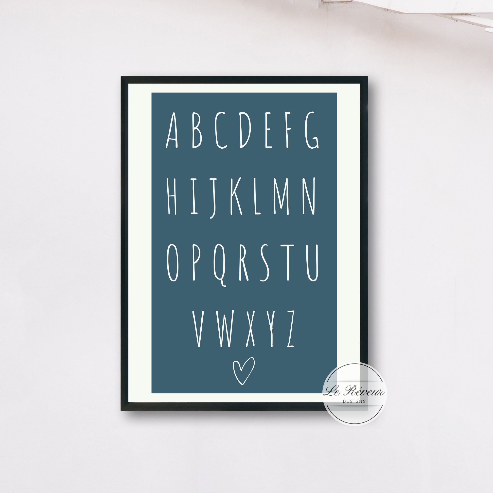 Alphabet | Nursery Wall Art | Printable Wall Art | Navy Blue - Etsy