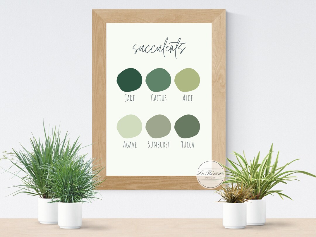 Color Palette | Succulents | Downloadable Digital Wall Art - Etsy