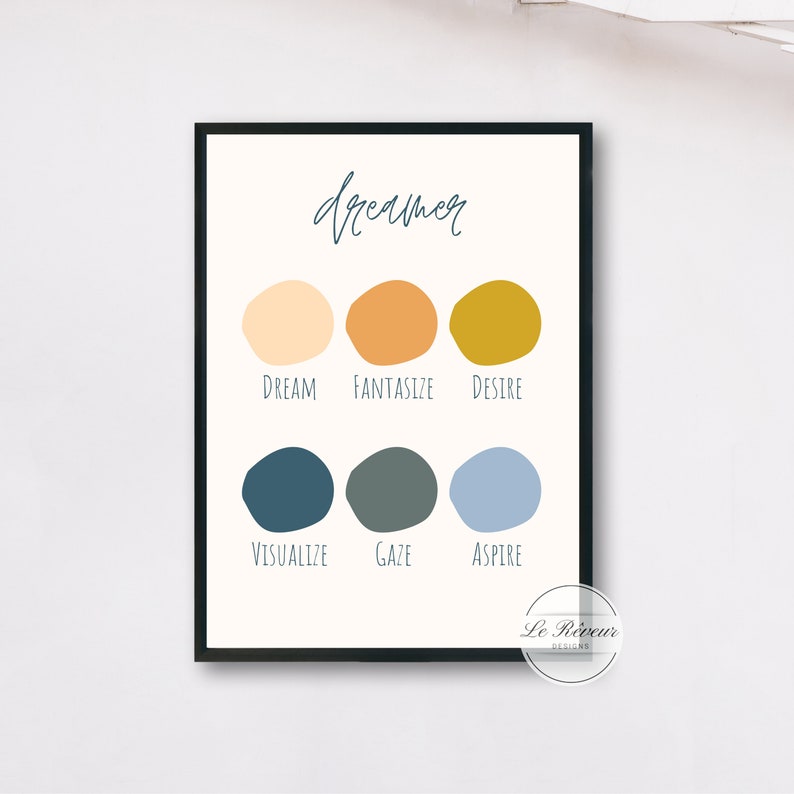 Color Palette | Dreamer | Downloadable Digital Wall Art - Etsy