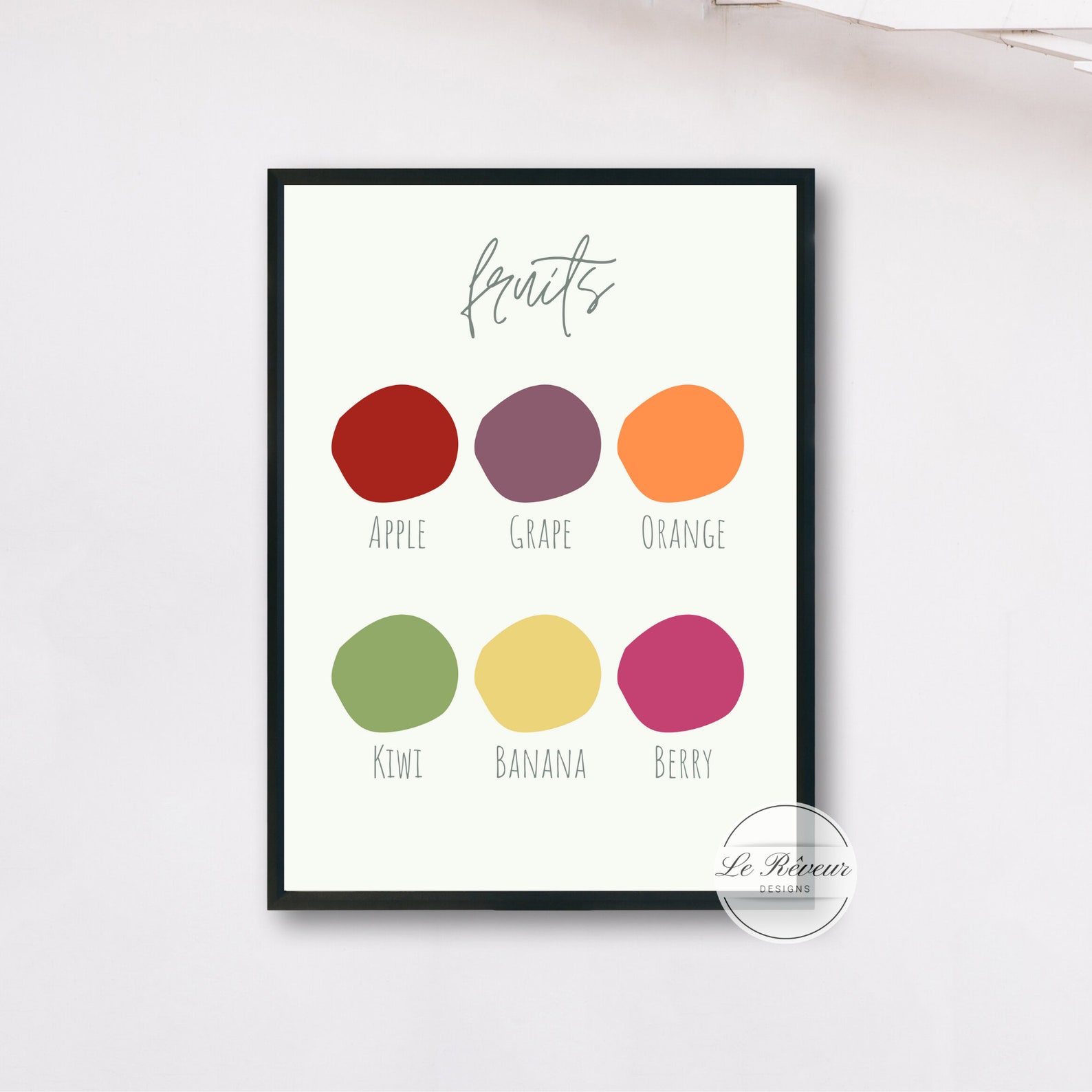 Color Palette Fruits Downloadable Digital Wall Art - Etsy