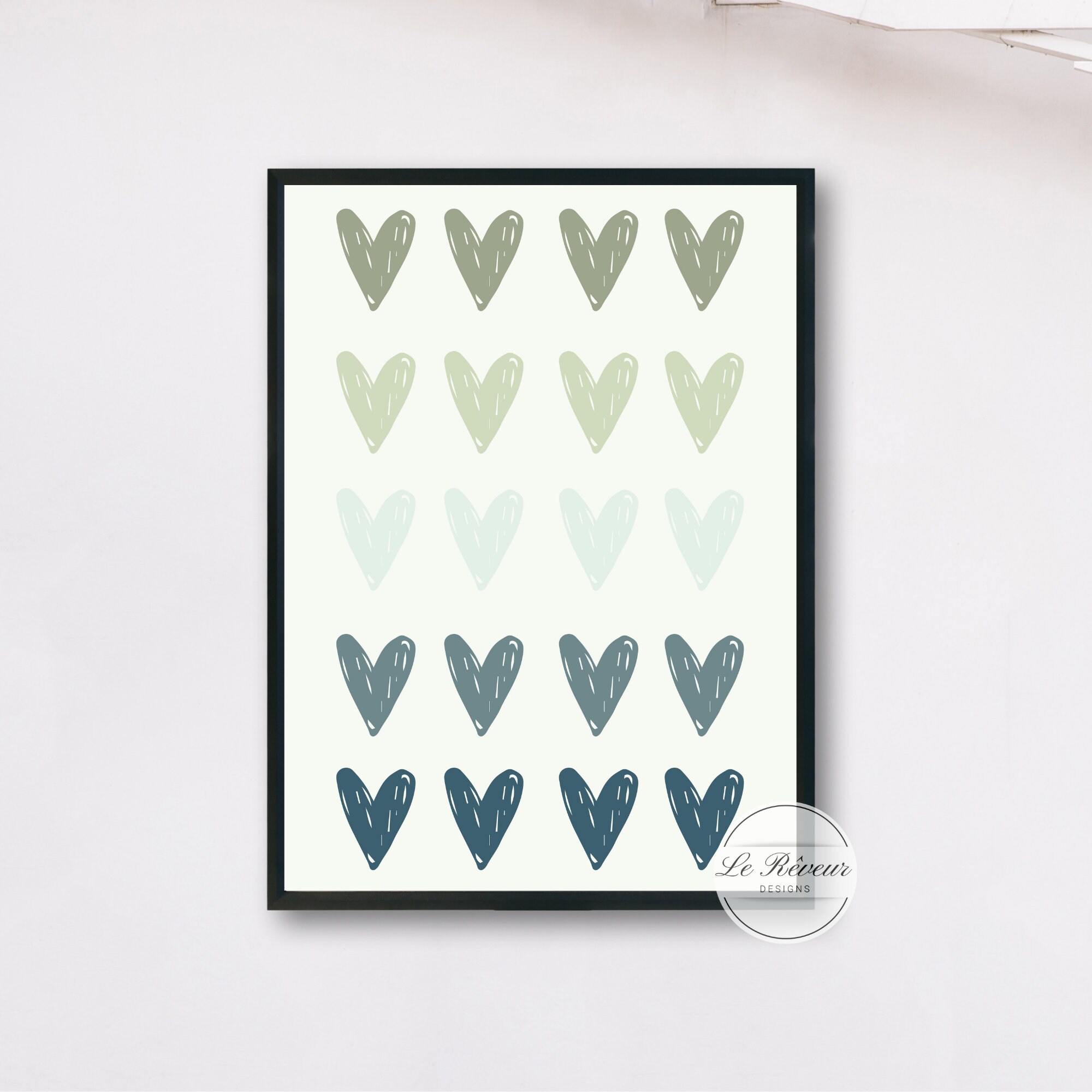 Nursery Wall Art Hearts Digital Download Printable Wall Art - Etsy