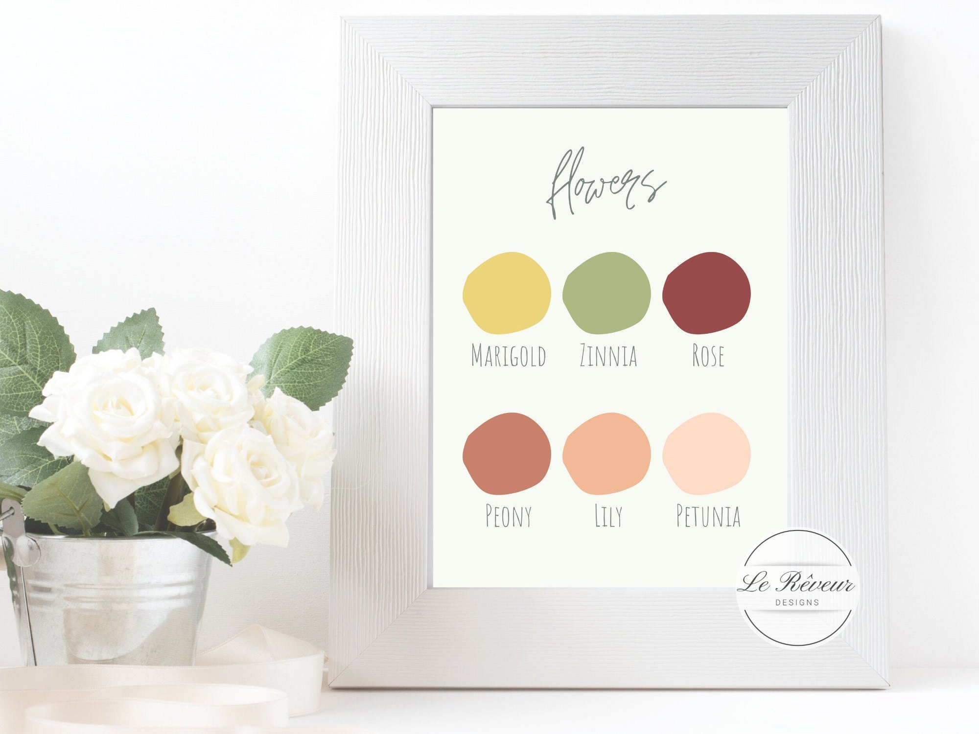Color Palette | Flowers | Downloadable Digital Wall Art - Etsy