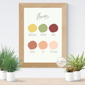 Color Palette | Flowers | Downloadable Digital Wall Art - Etsy