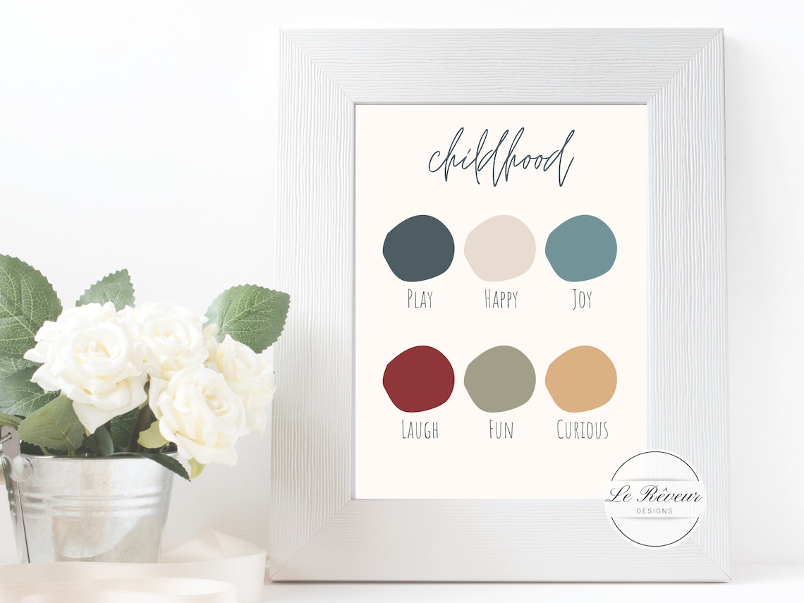 Color Palette Childhood Downloadable Digital Wall Art - Etsy