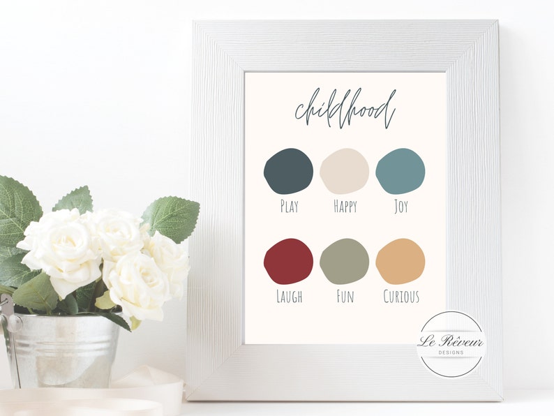 Color Palette Childhood Downloadable Digital Wall Art - Etsy