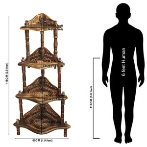 Wooden Handcrafted Corner Shelf, Corner Rack, Vintage and Antique ...