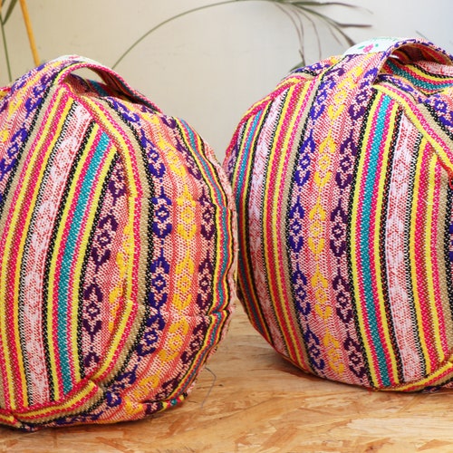Yoga Meditation Cushion Handwoven Handmade Round Zafu Pillow - Etsy