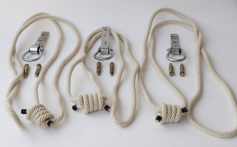 Iyenger Cotton Yoga Ropes make Your Own Set With Wall Hooks - Etsy