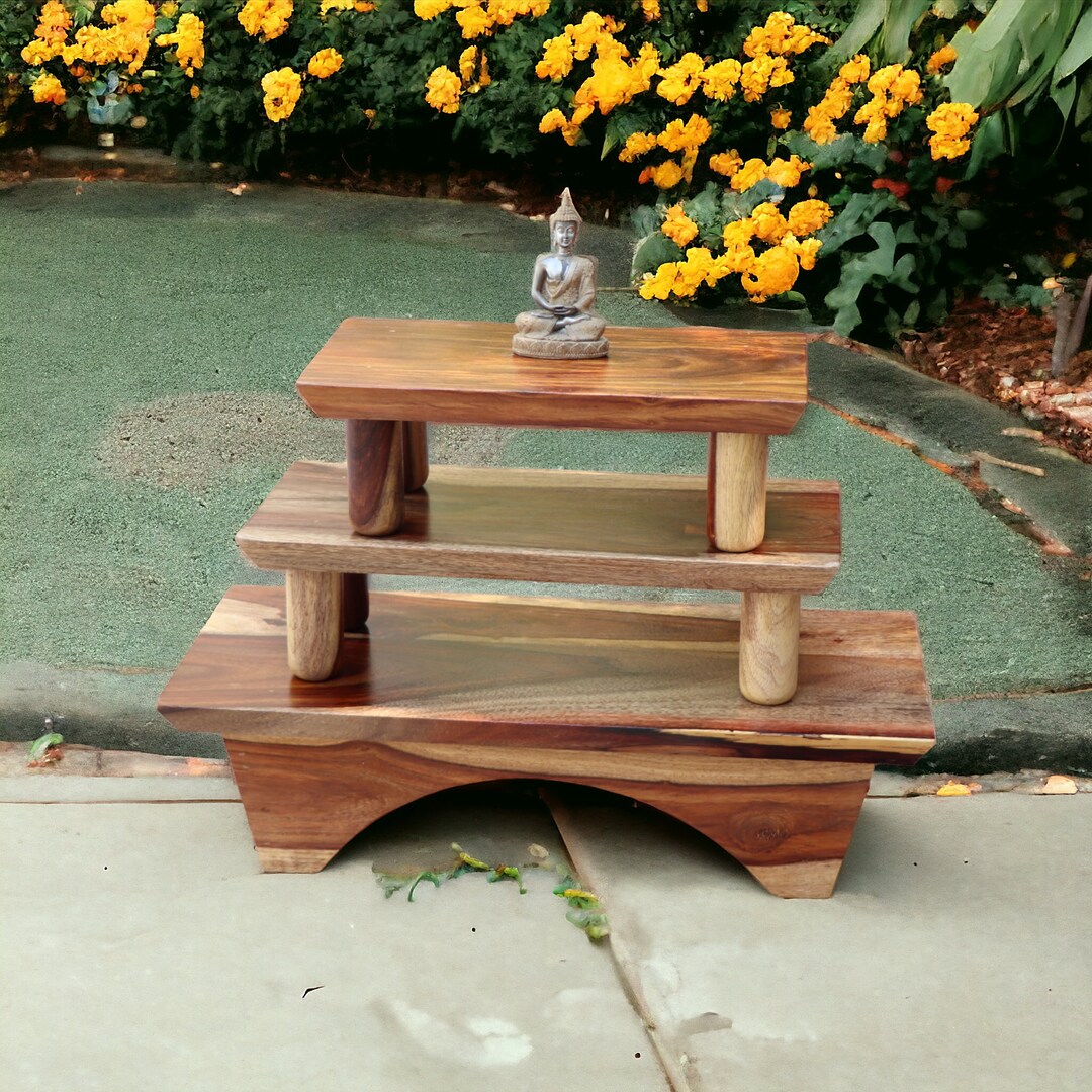 Wooden Prayer/pooja Table, Altar Table, Meditation & Prayer Shrine ...