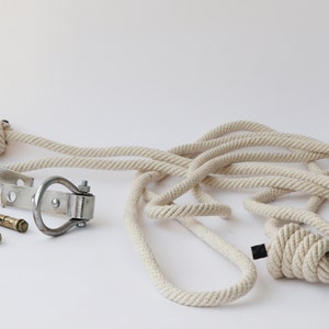 Iyenger Cotton Yoga Ropes (make Your Own Set) With Wall Hooks for ...